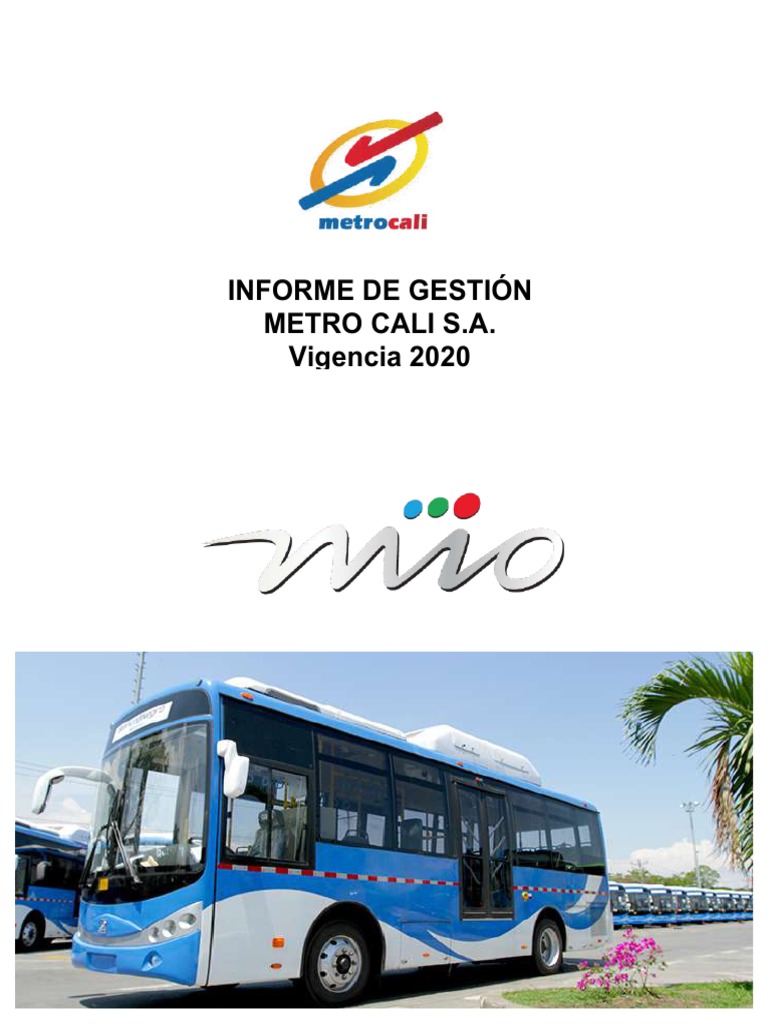 Informe de Gestión Metro Cali S.A. 2020 - Compressed 1 | PDF ...