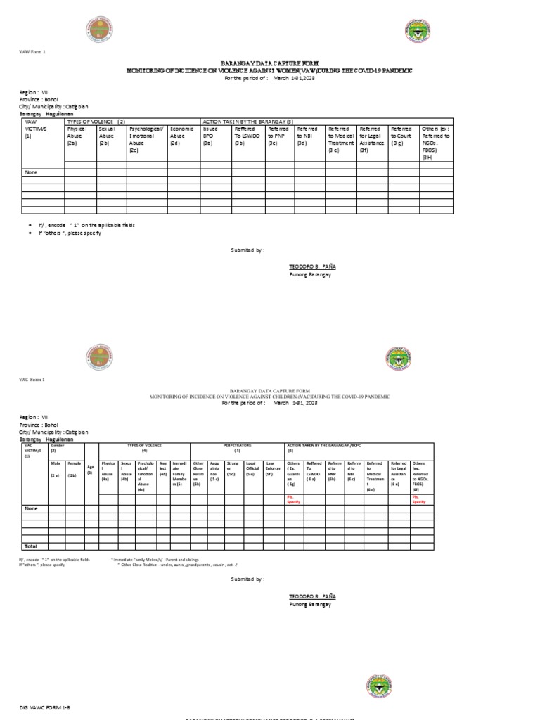 Vawc Form 1 | PDF | Violence | Deviance (Sociology)