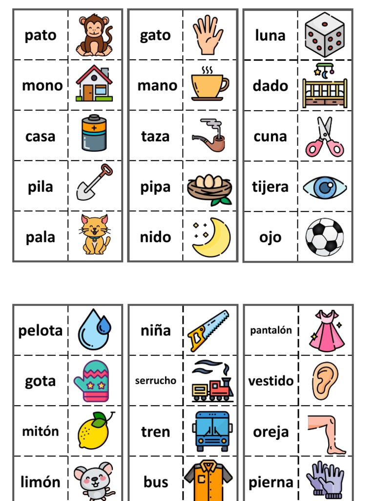 Domino Palabra Imagen | PDF