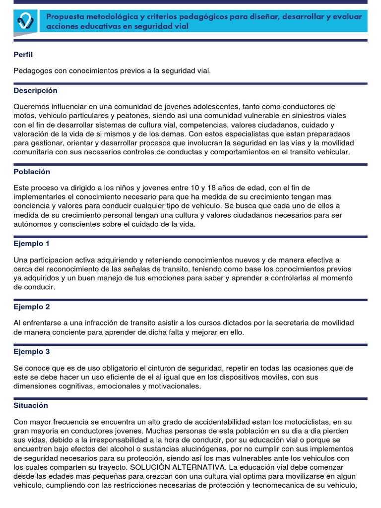 Propuesta Metodologica | PDF | Seguridad vial | Las emociones