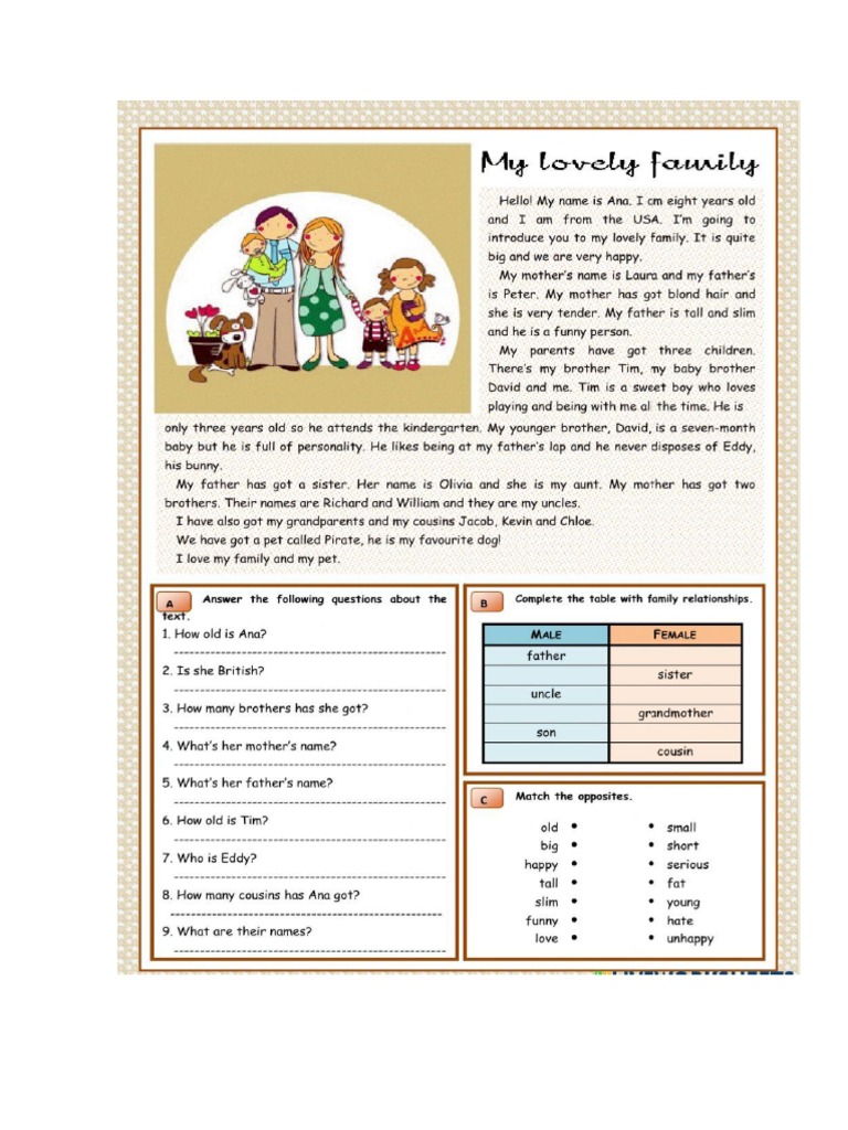 Ingles Family Members | PDF