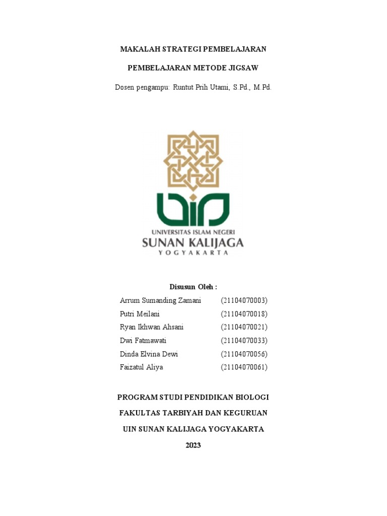 Metode Jigsaw 1 | PDF