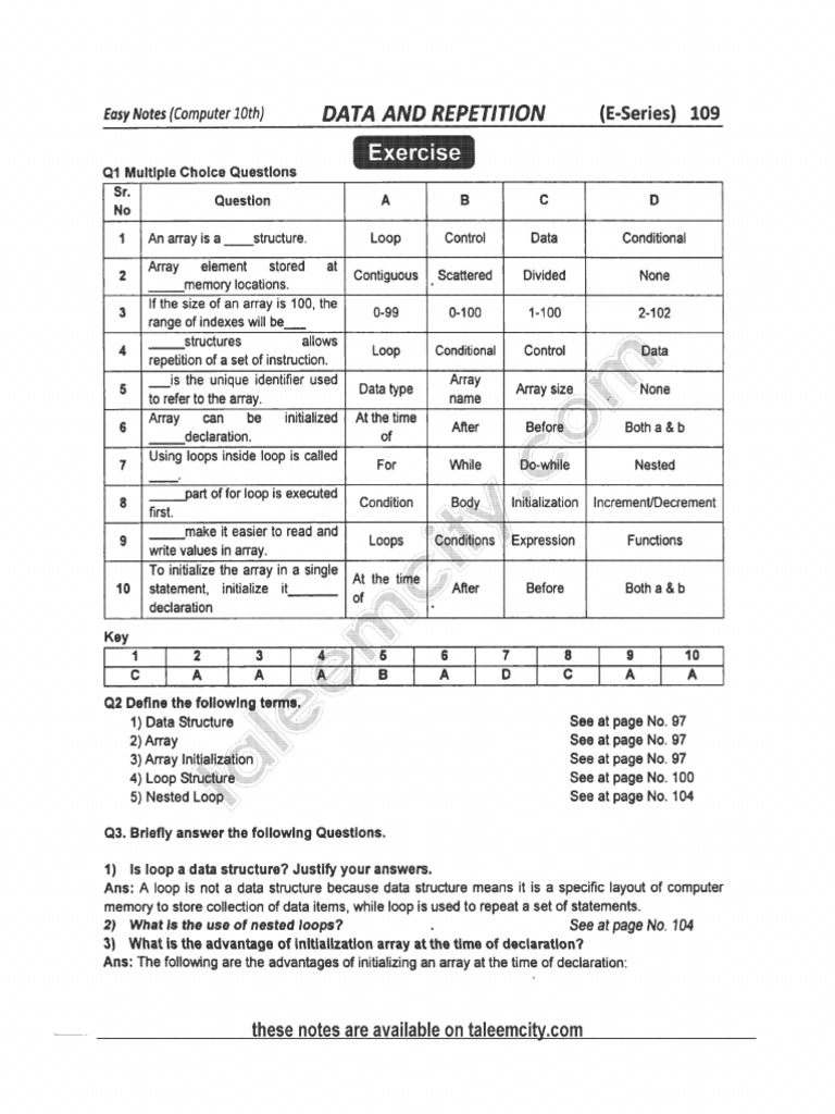 10th Computer Ch-4 Exercise | PDF