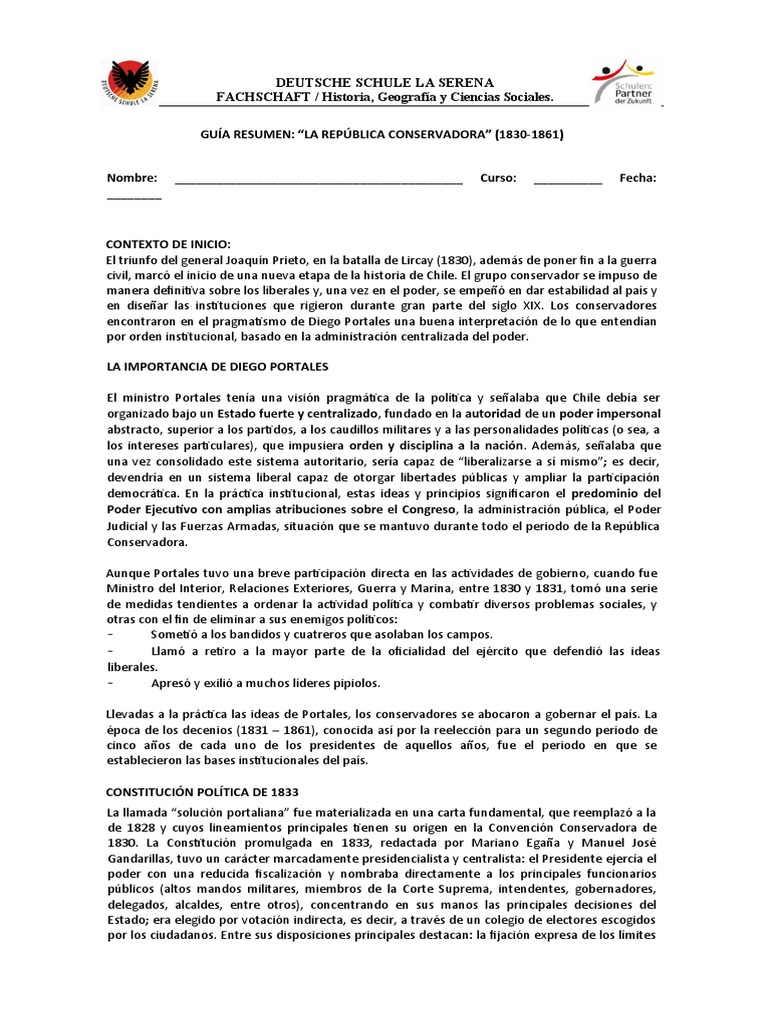 Guía La República Conservadora | PDF | Chile | Conservatismo