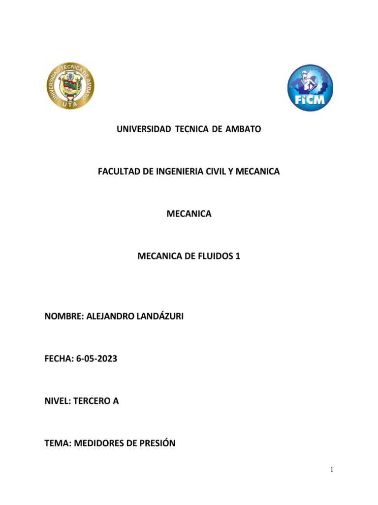 Medidores de Presion | PDF | Presión | Pascal (Unidad)