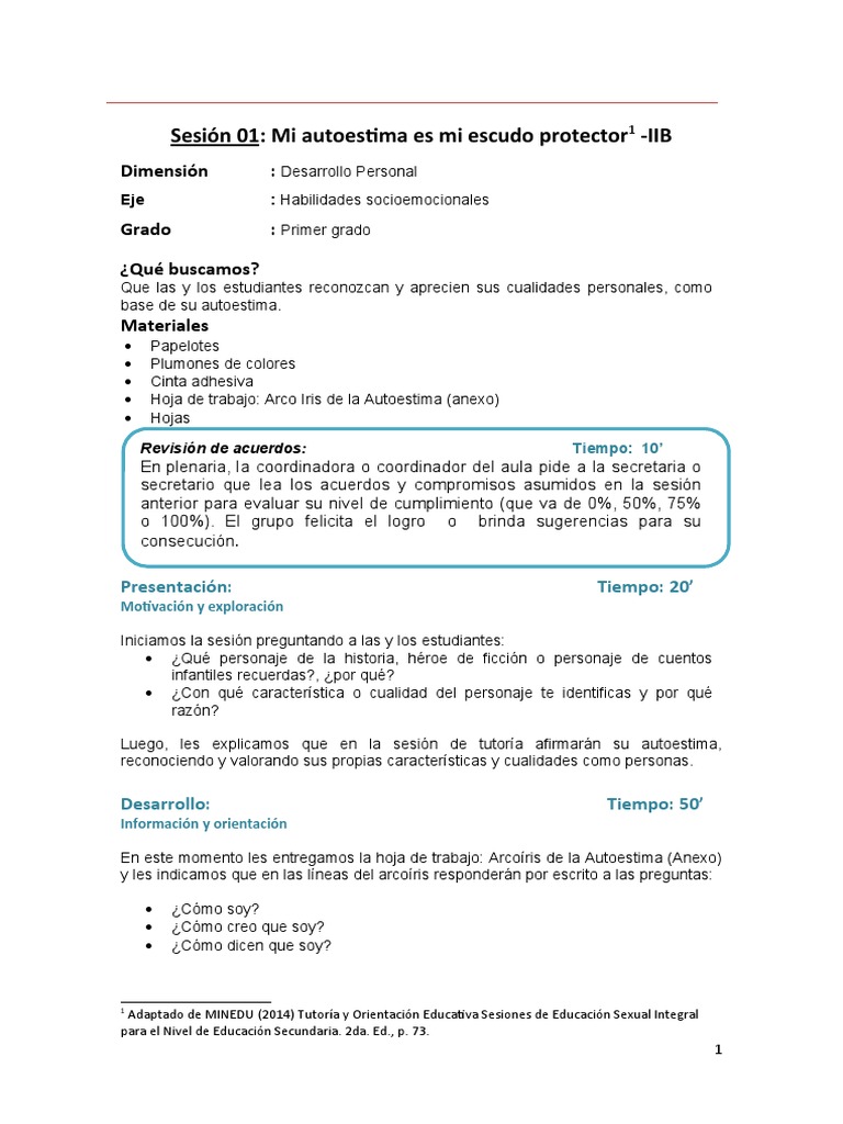 1° SESION 05 - Mi Autoestima Es Mi Escudo Protector | PDF | Autoestima
