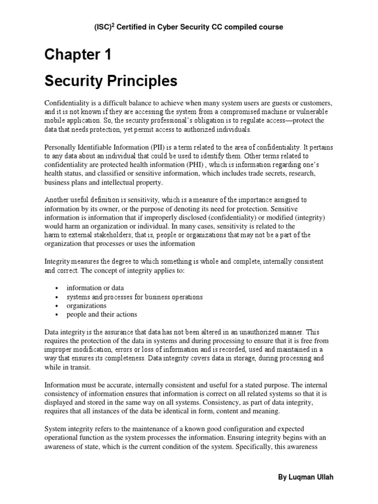 (ISC) Certified in Cyber Security Full Course | PDF | Risk | Security