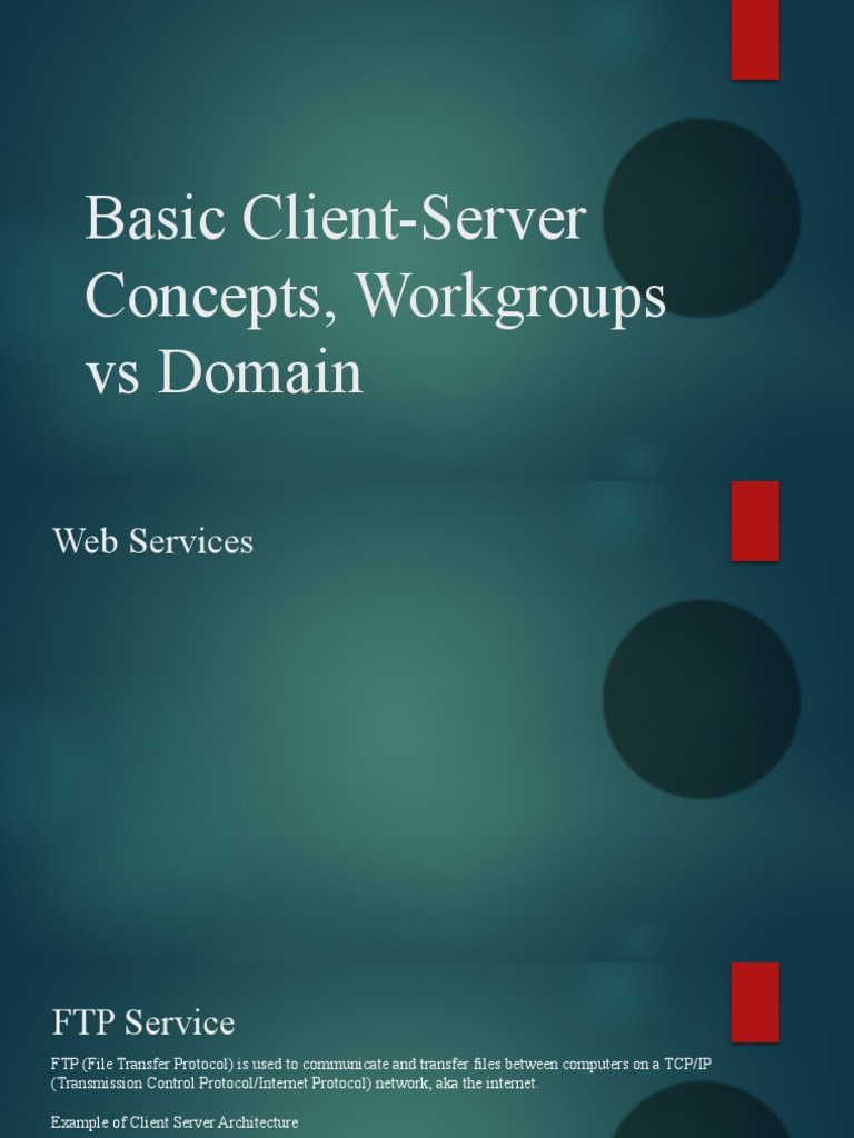 Basic Client Server Concepts Workgroups Vs Domain Pdf File Transfer Protocol Networking 2934