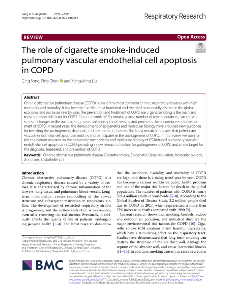 The Role Of Cigarette Smoke Induced Pulmonary Vascular Endothelial Cell