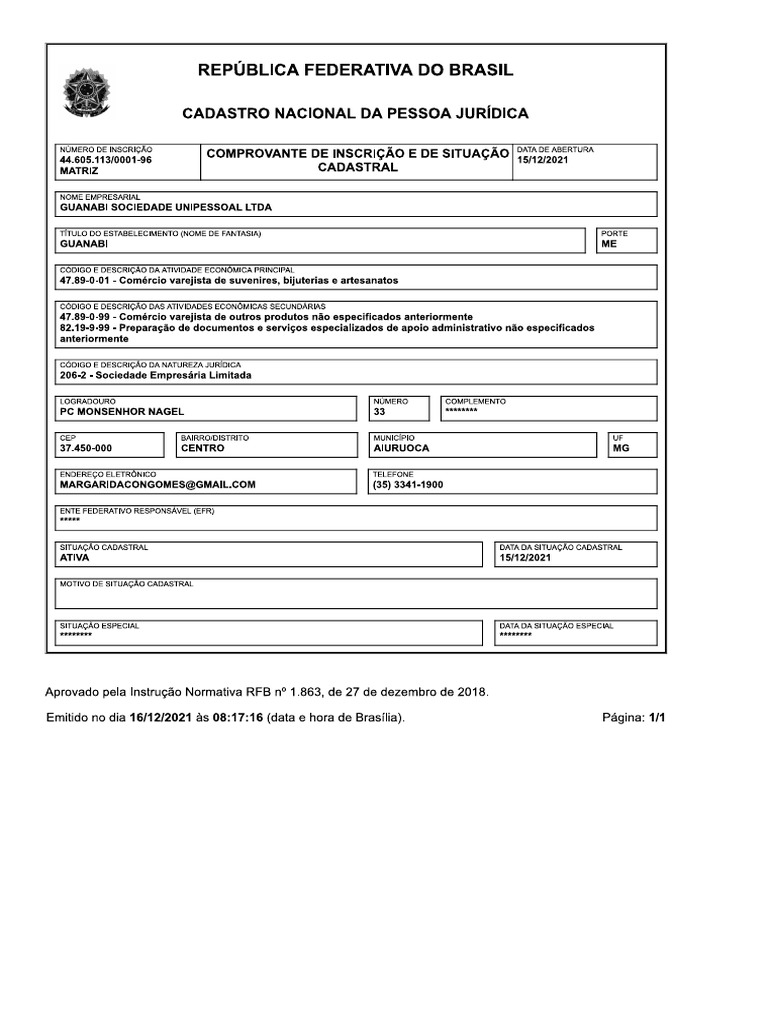 Formulario de CNPJ | PDF