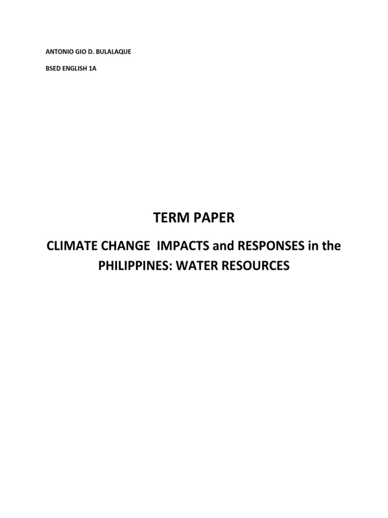 TERM PAPER WPS Office | PDF | Climate Change | Drought