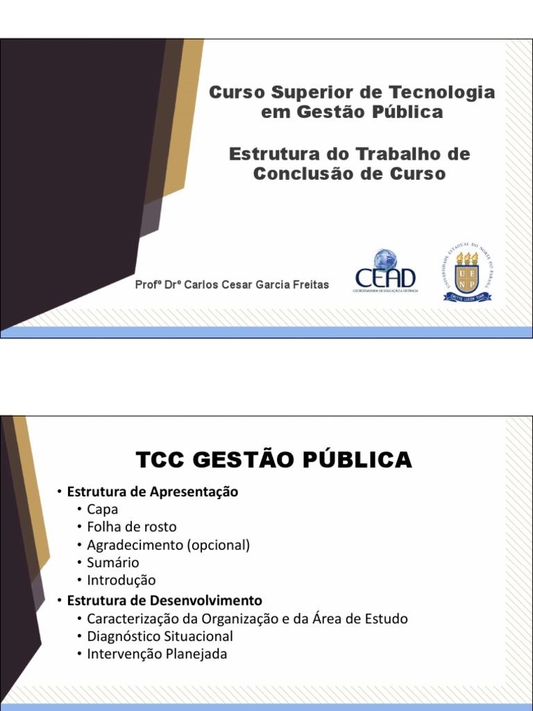 Slides Estrutura Do TCC | PDF