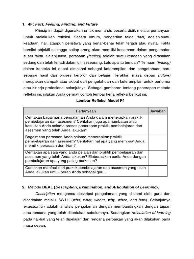 Teknik Refleksi untuk Profesionalisme Guru | PDF