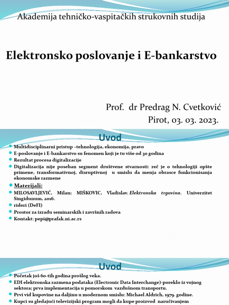 Prezentacija E Poslovanje1 | PDF