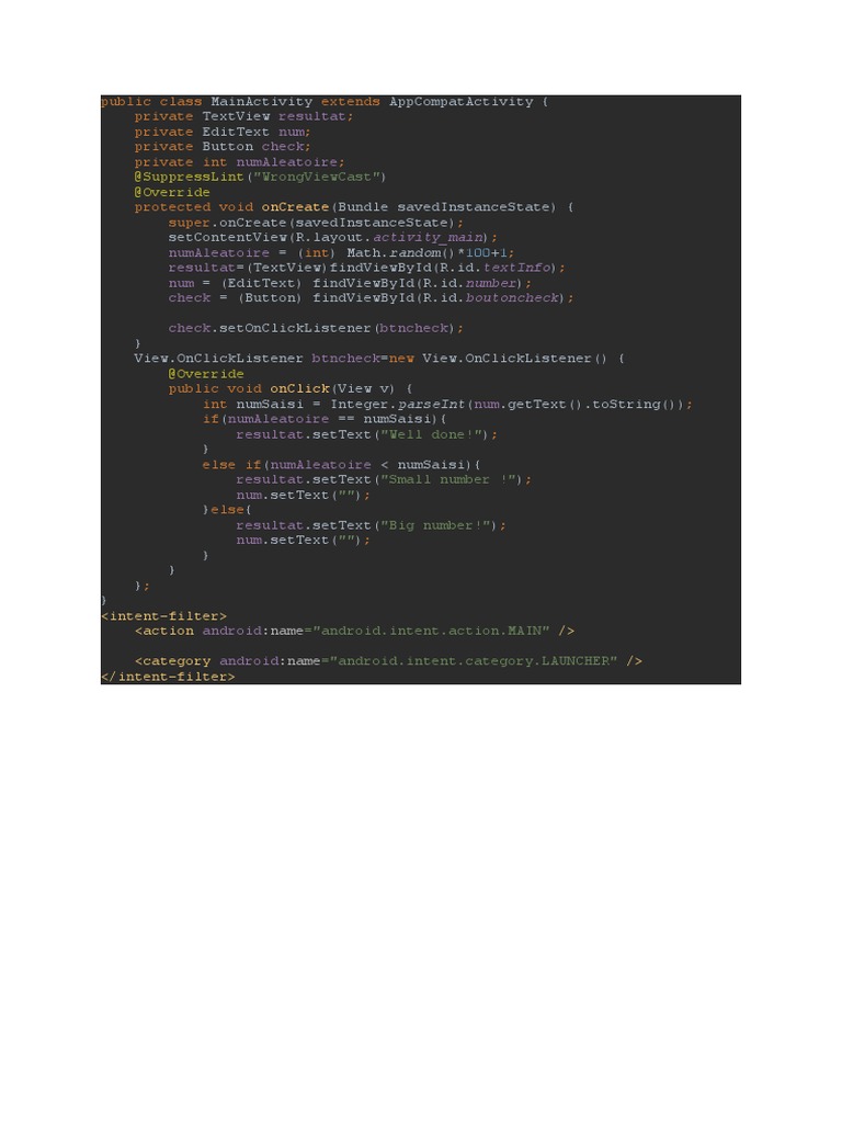 Public Class MainActivity Extends AppCompatActivity | PDF | Computers ... Public Class MainActivity Extends AppCompatActivity | PDF | Computers ...