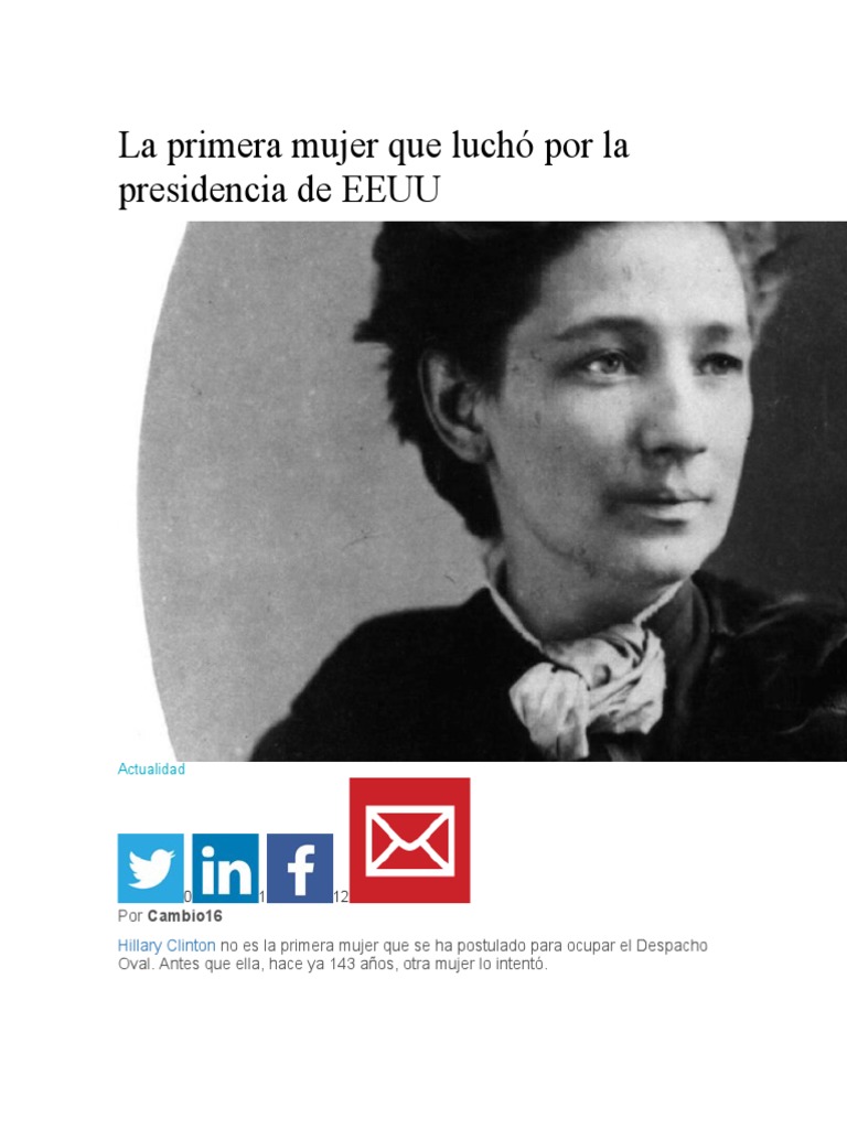 Primera Mujer Que Luchó Por La Presidencia de EEUU | PDF | Política ...
