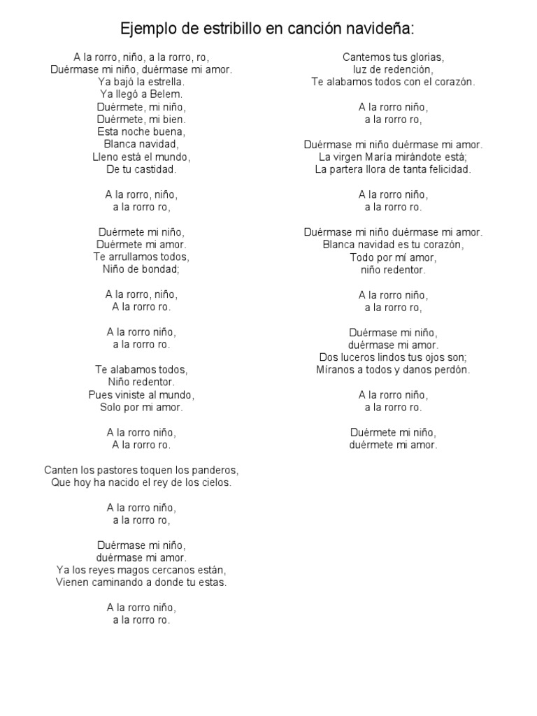Ejemplo de Estribillo en Canción Navideña | PDF