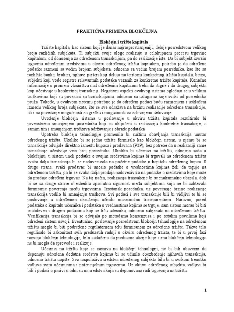 III Termin Primena Blokčejna | PDF