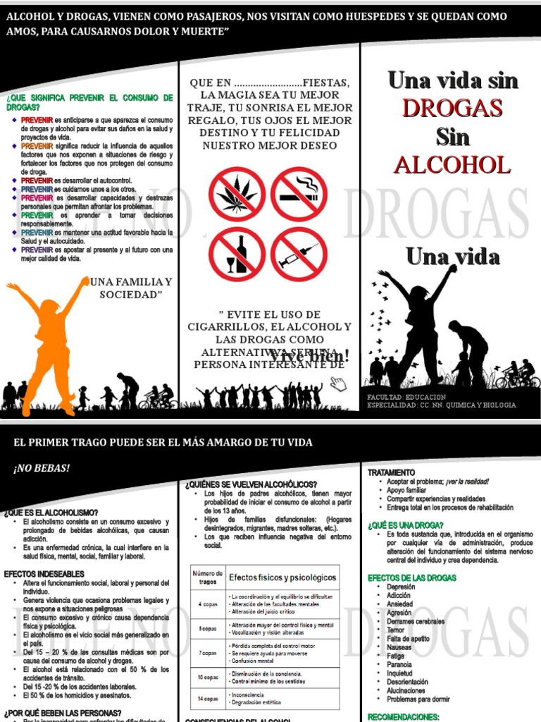 Triptico de Las Drogas 4 | PDF | Alcoholismo | La dependencia de sustancias