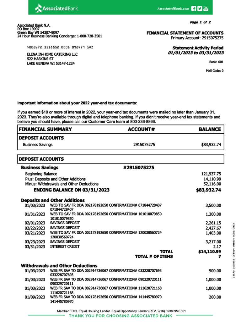 Electronic Account Statements - 2915075275 - 1-1-2023 - 3-31-2023 - Elena In-Home Catering LLC ...