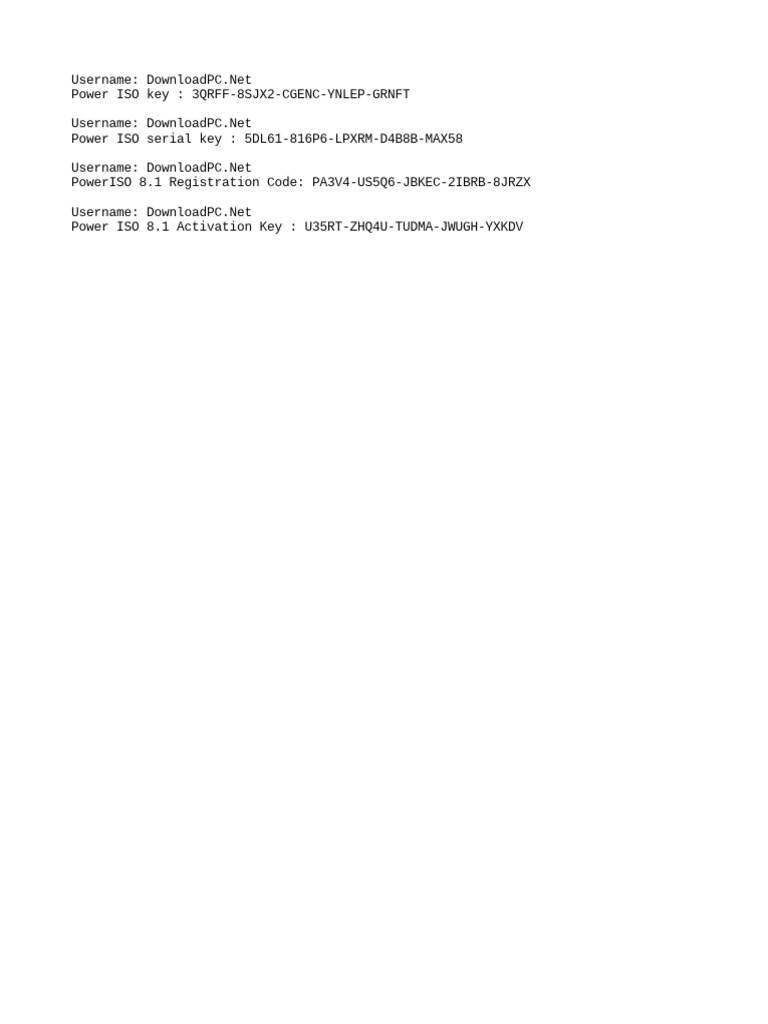 Power ISO Key | PDF