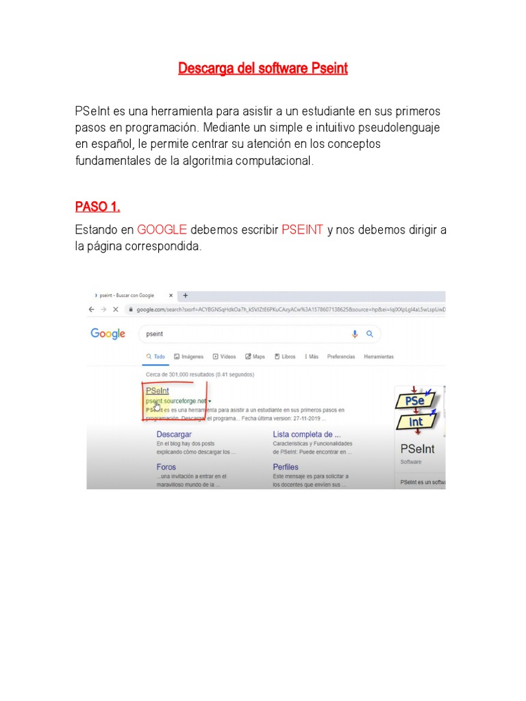 Descarga Del Software Pseint | PDF