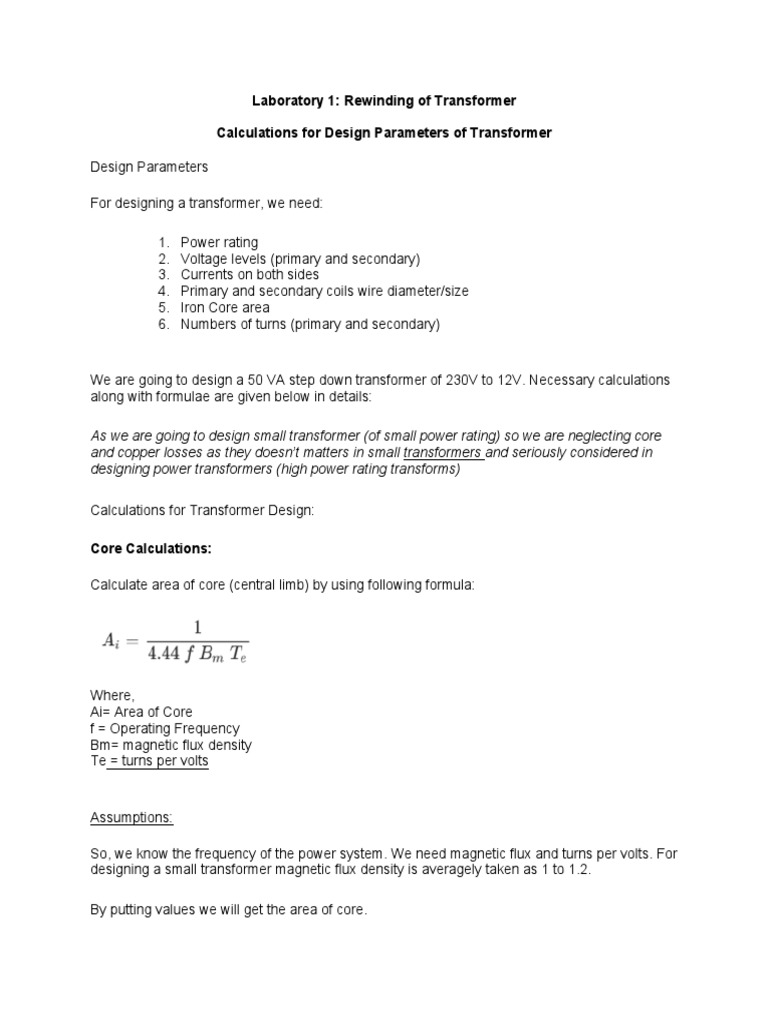 Rewinding | PDF | Transformer | Electrical Engineering