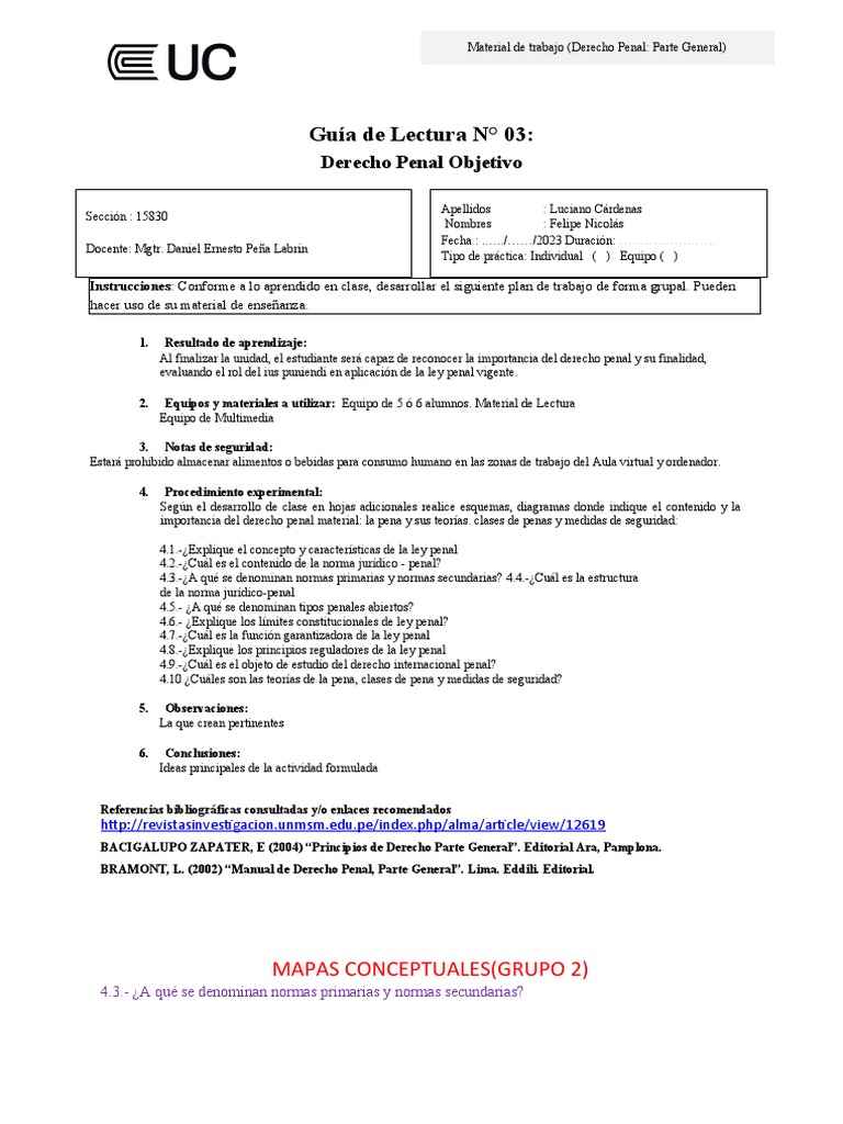 Material de Aprendizaje - Clase 03 | PDF | Derecho penal | Aprendizaje