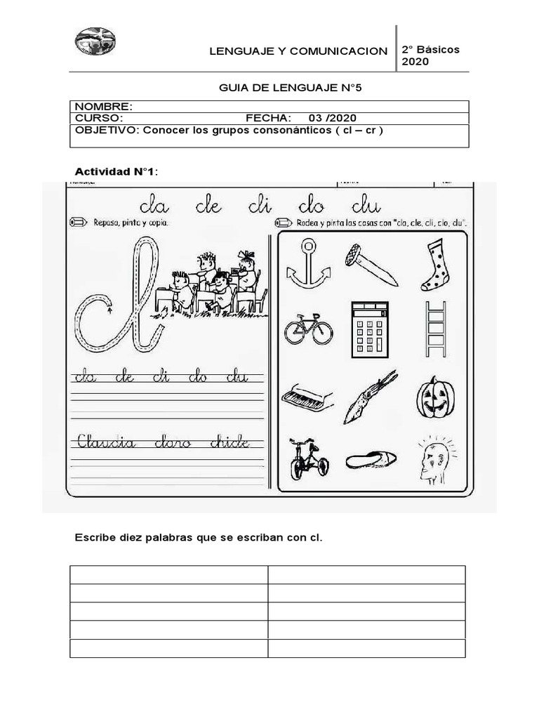 Guia de Aprendizaje Lenguaje 2° Básico CR - CL | PDF | Cognición | Escritura