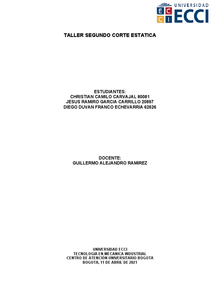 Taller Estatica Segundo Corte | PDF