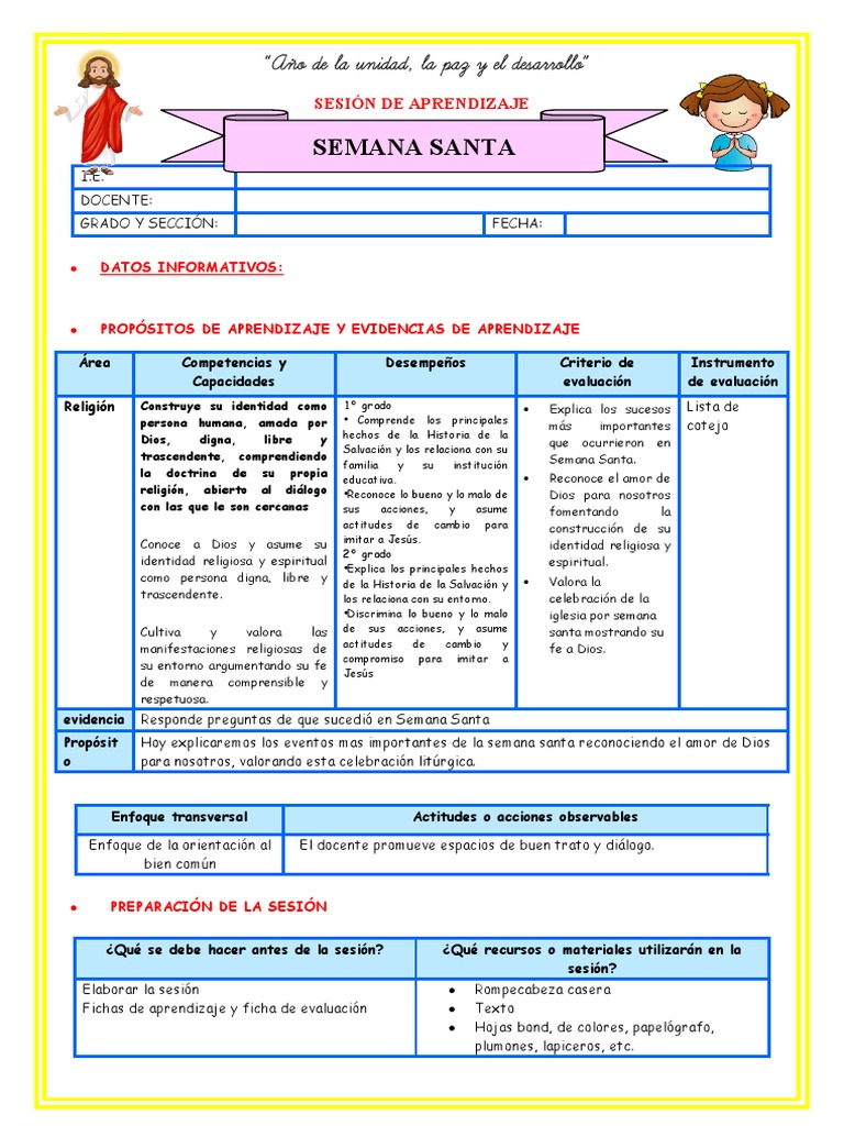 III-e2 Sesion d2 Religion Semana Santa | PDF | Jesús | Evangelio de Mateo