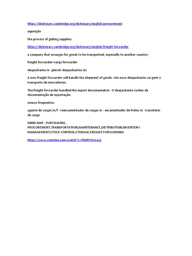 Mind Map Logistics | PDF