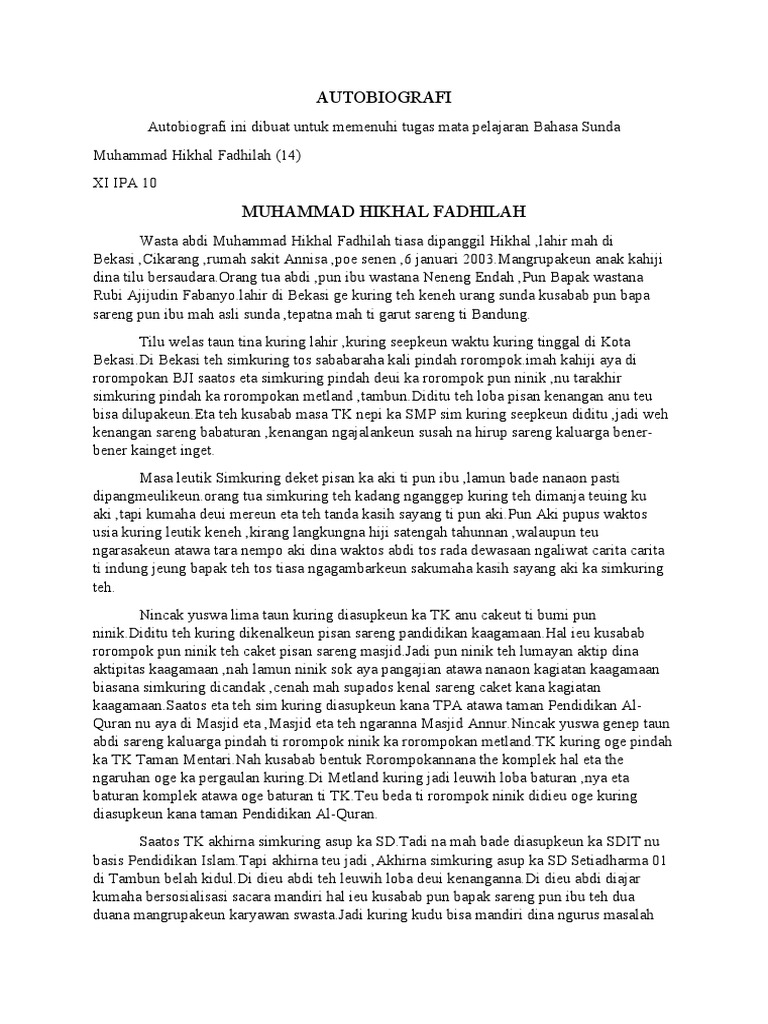 Autobiografi B Sunda Pdf Kesehatan Holistik