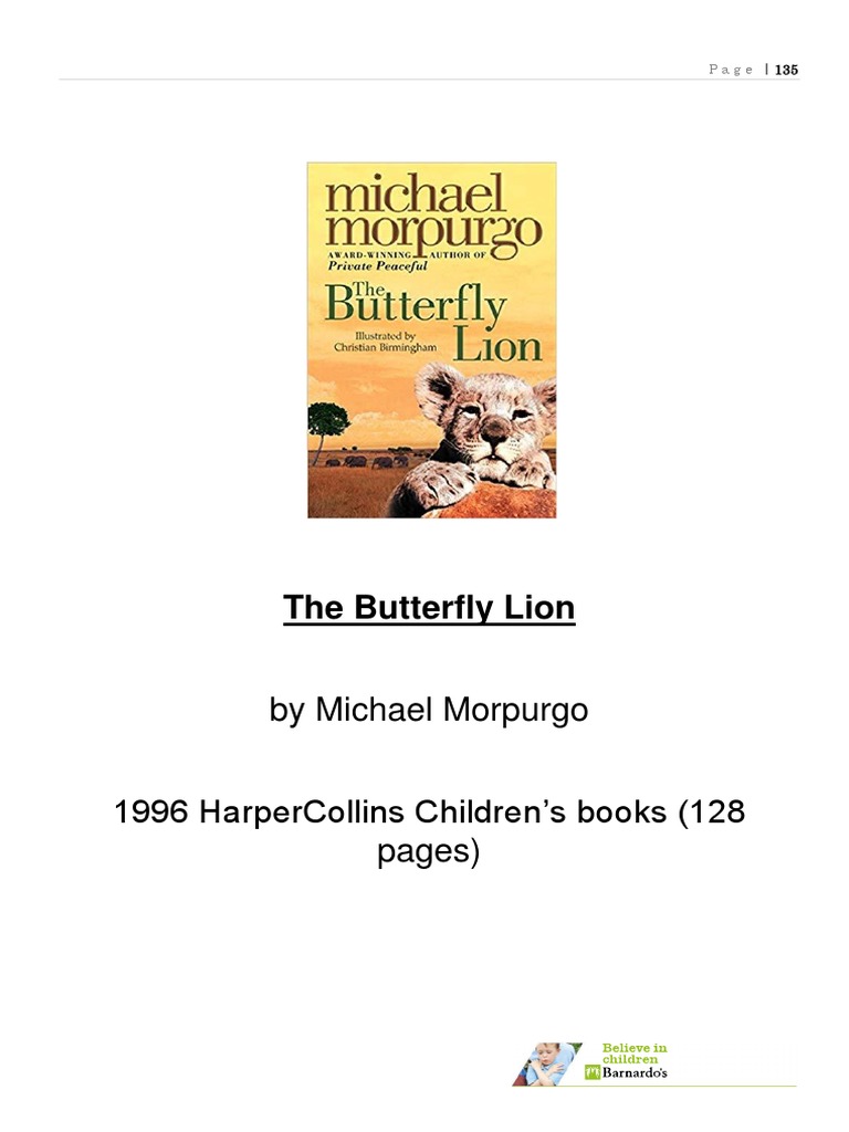 The Butterfly Lion: A Novel Study Guide | PDF | Lion
