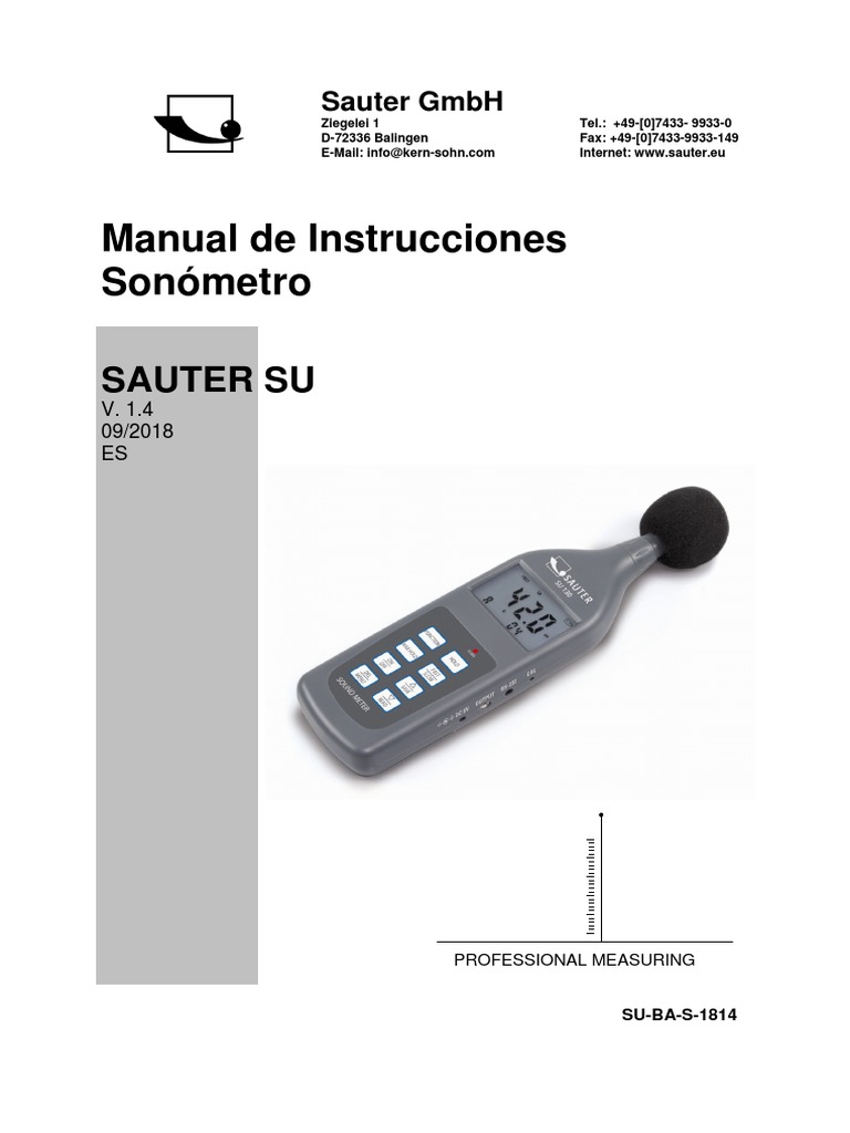 SONOMETER SU-BA-s-1814 | PDF | Micrófono | Ingenieria Eléctrica