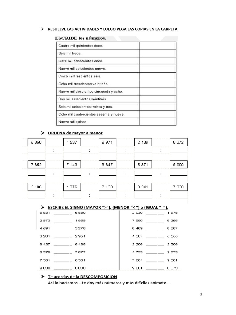 Actividades Matematica 4to B | PDF