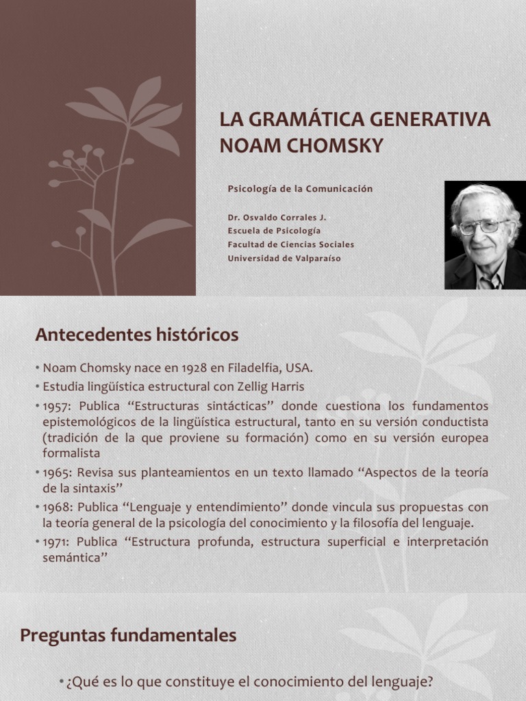 03 - La Gramática Generativa de Noam Chomsky | PDF | Oración ...
