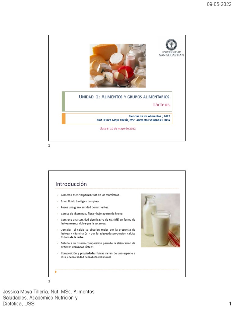 Clase 8, Lácteos | PDF | Leche | Productos lácteos