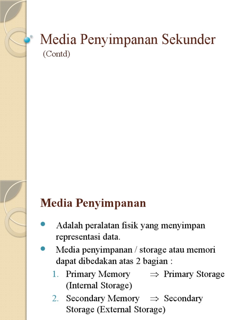 Perkembangan Media Penyimpanan Sekunder | PDF