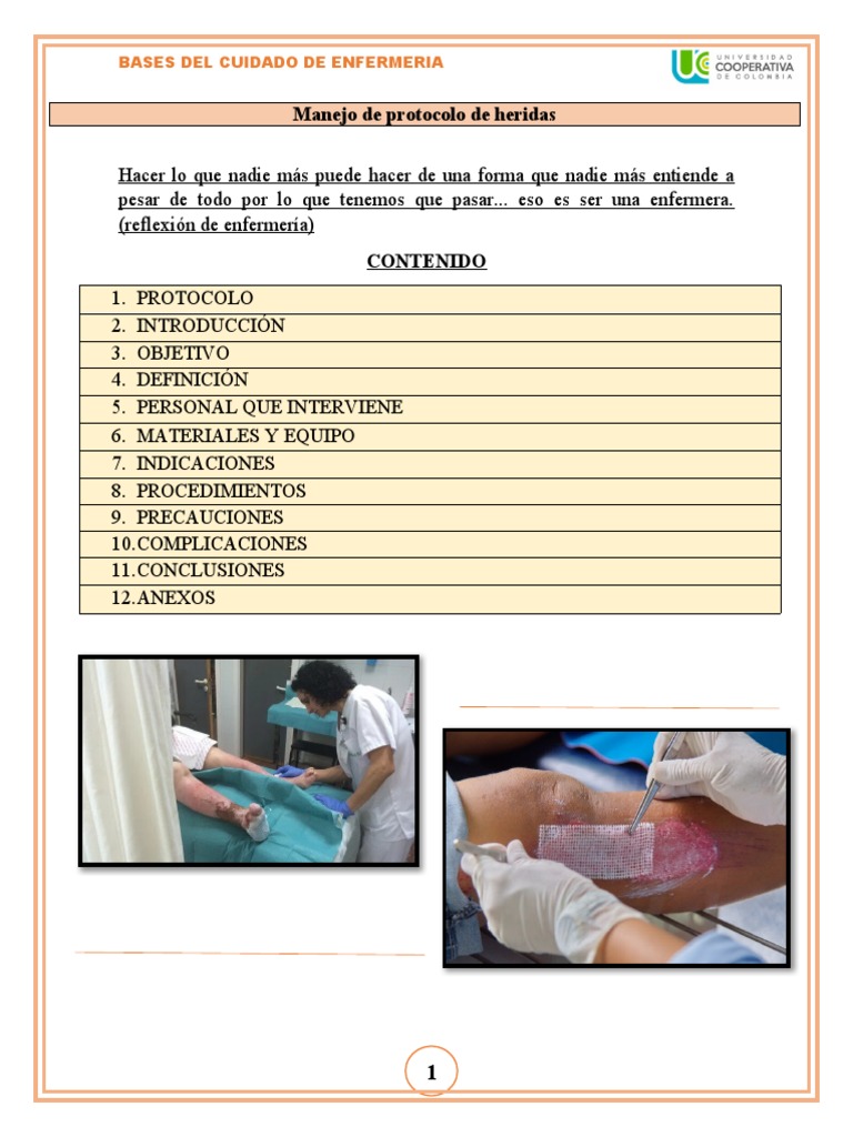 Manejo de Protocolo de Heridas | PDF | Herida | Curación