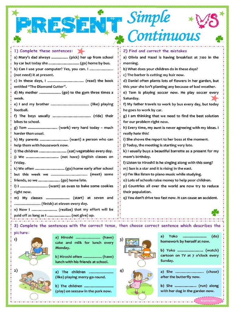 Present Simple Continuous 2 Page 0001 | PDF