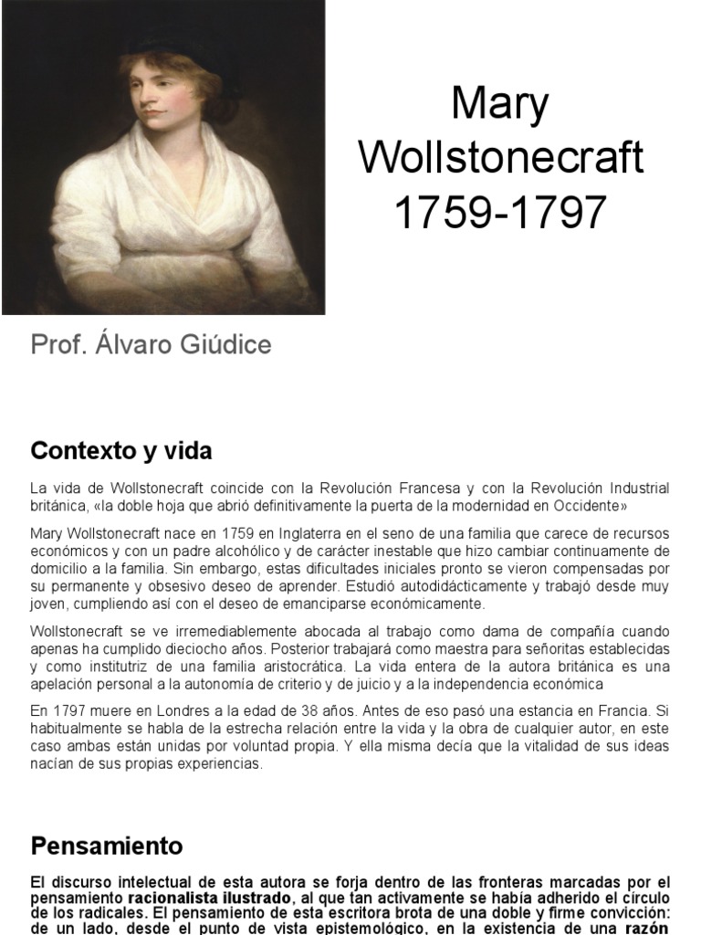 Presentacion-Mary Wollstonecraft | PDF | Jean-Jacques Rousseau | Emile ...