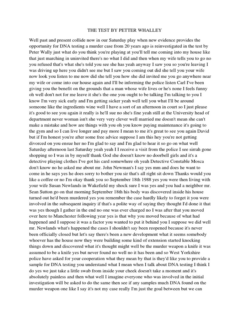 The Test by Petter Whalley Kevin Rafael (421009) | PDF