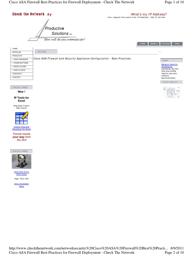 Cisco Asa Firewall Best Practices For Firewall Deployment Pdf Firewall Computing