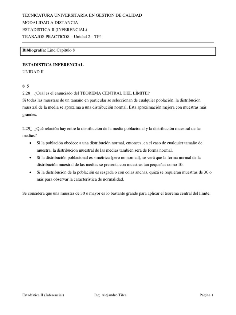 Est2 2023 - U2 TP4 - Resuelto | PDF | Media | Desviación Estándar