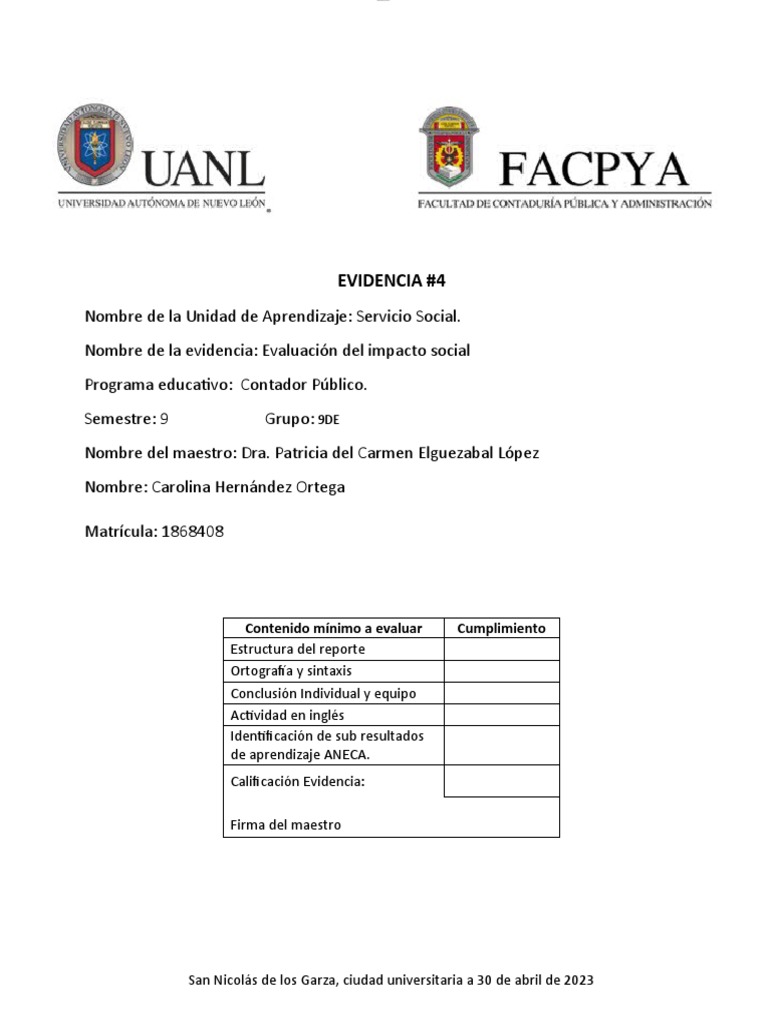Ev4 Diagrama de Gantt Evaluacion Del Impacto Social | PDF | Sustentabilidad