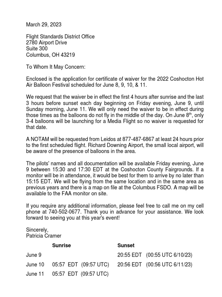 2023 Balloon Operations Manual | PDF | Federal Aviation Administration ...