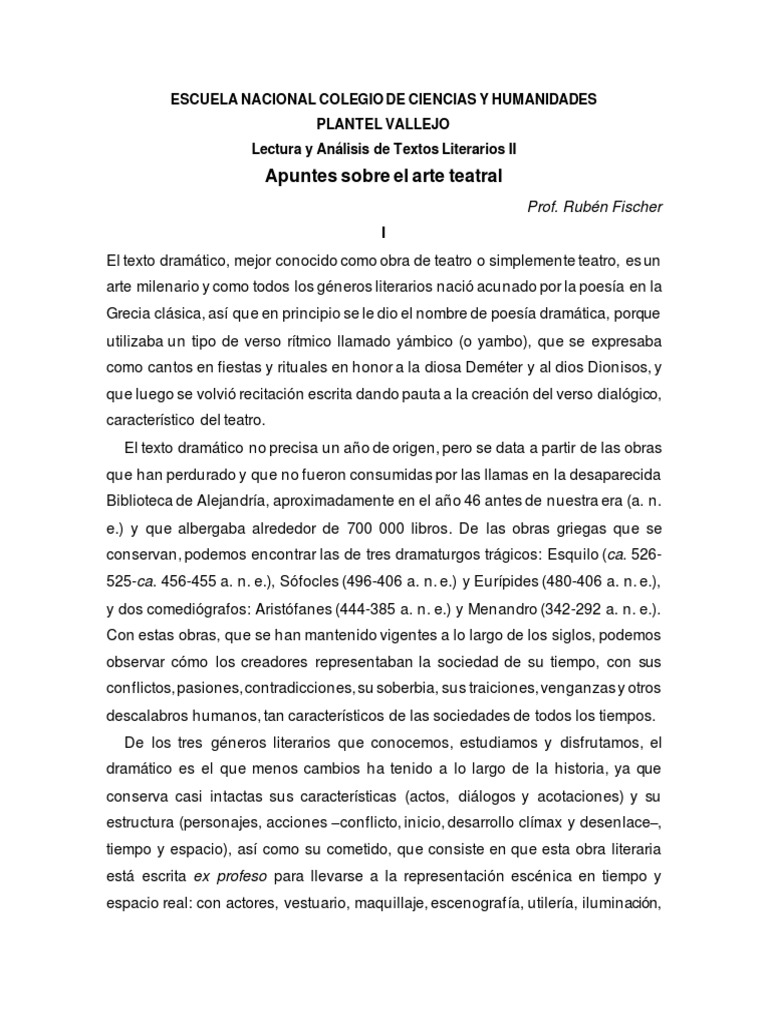 Apuntes Sobre El Arte Teatral, Rubén Fischer | PDF | Teatro