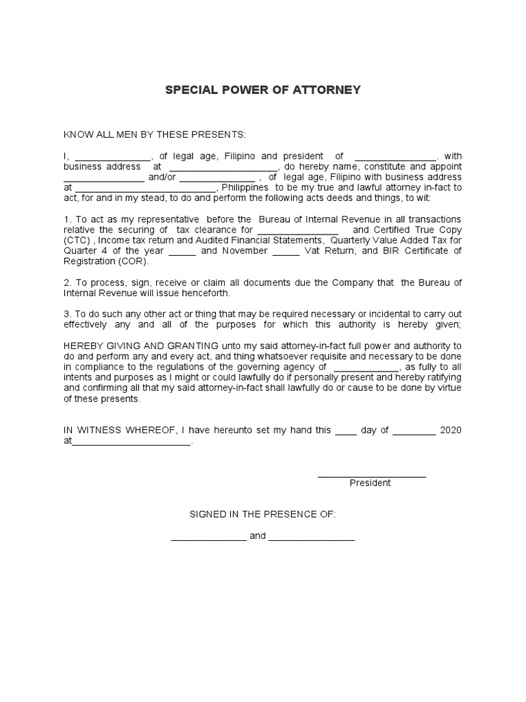 Special Power of Attorney | PDF | Power Of Attorney | Notary Public