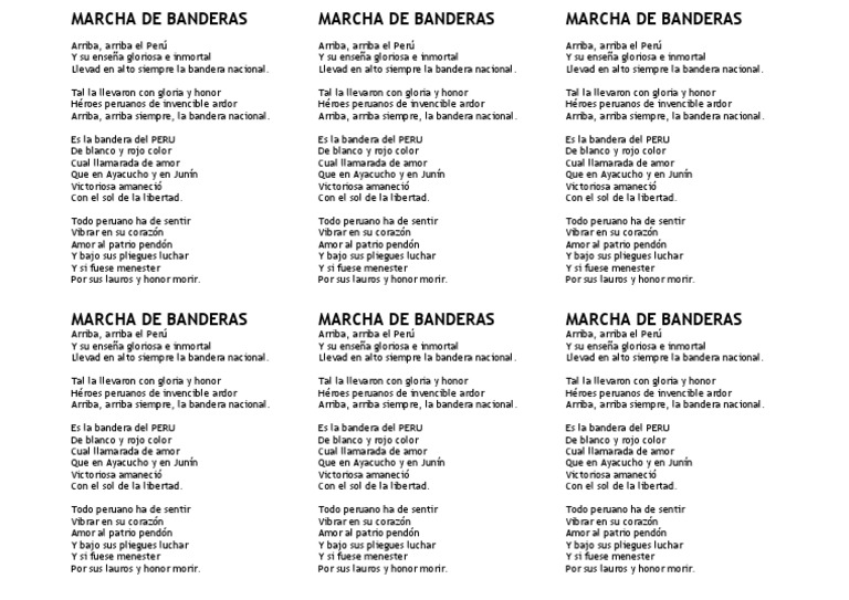 Letra MARCHA DE BANDERAS | PDF | Infografia | América del Sur